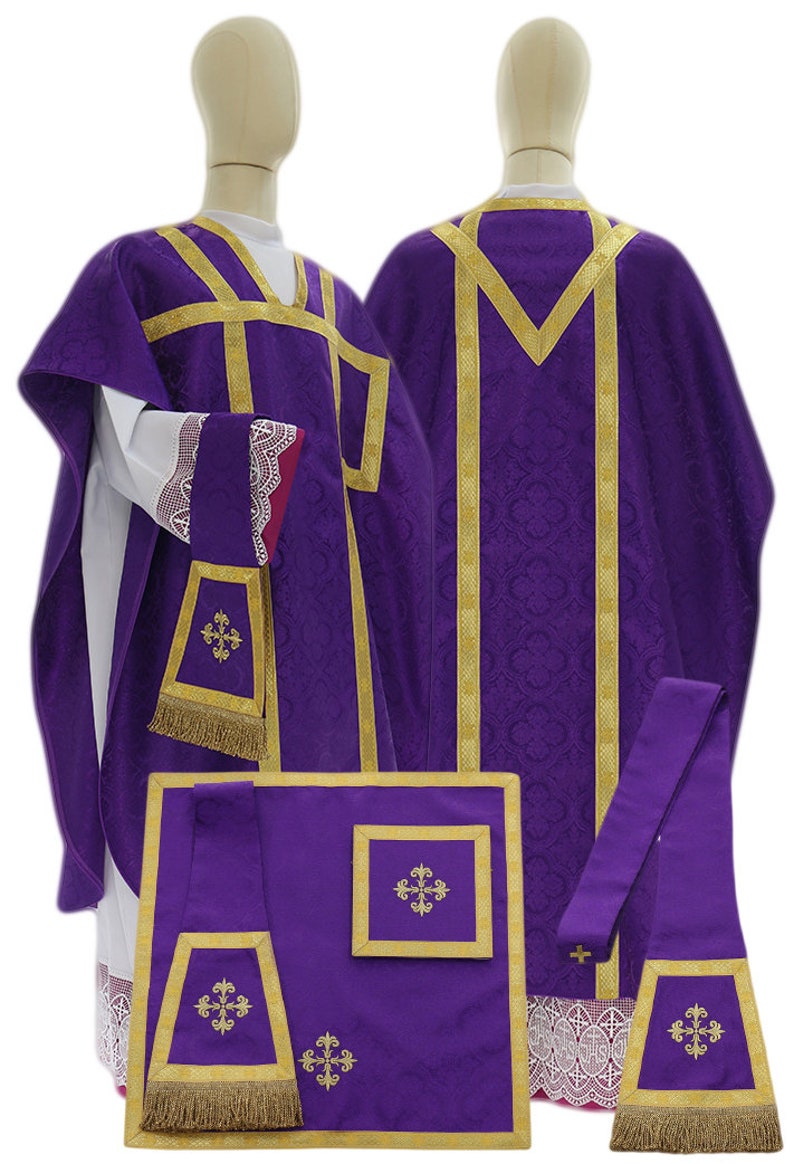 St. Philip Neri Chasuble With Stole, Maniple, Burse and Chalice Veil ...