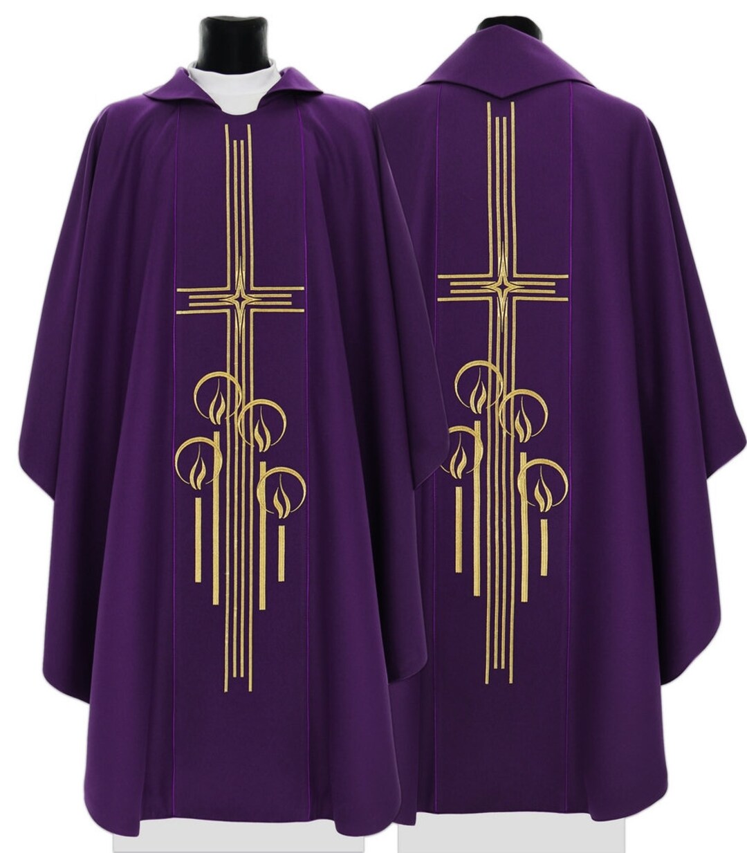Violet Gothic Chasuble advent With Stole Vestment - Etsy