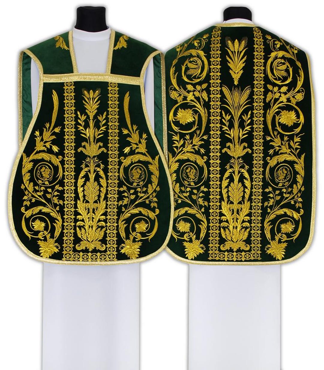 Roman Chasuble With Stole, Maniple, Burse and Chalice Veil Vestment ...