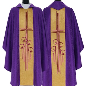 Violet Gothic Chasuble "advent" With Stole Vestment - Etsy