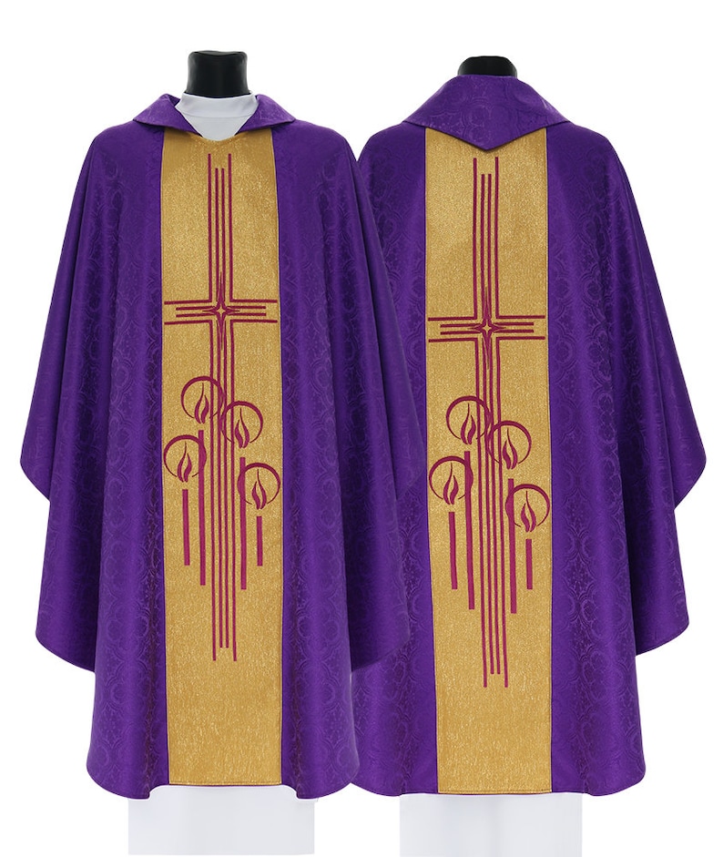 Violet Gothic Chasuble "advent" With Stole Vestment - Etsy