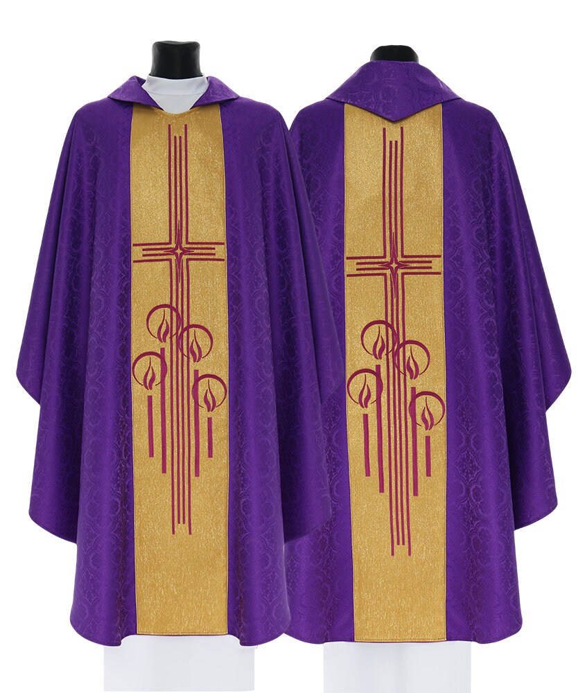 Violet Gothic Chasuble "advent" With Stole Vestment - Etsy