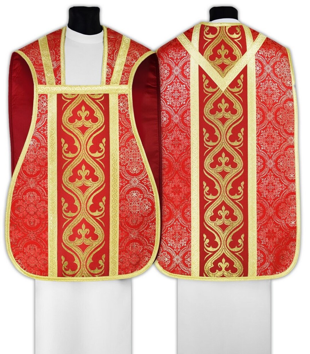 Roman Chasuble With Stole, Maniple, Burse and Chalice Veil Vestment ...