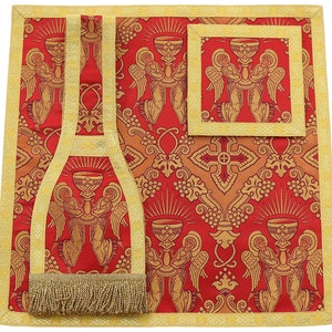 Roman Chasuble With Stole, Maniple, Burse and Chalice Veil Vestment - Etsy