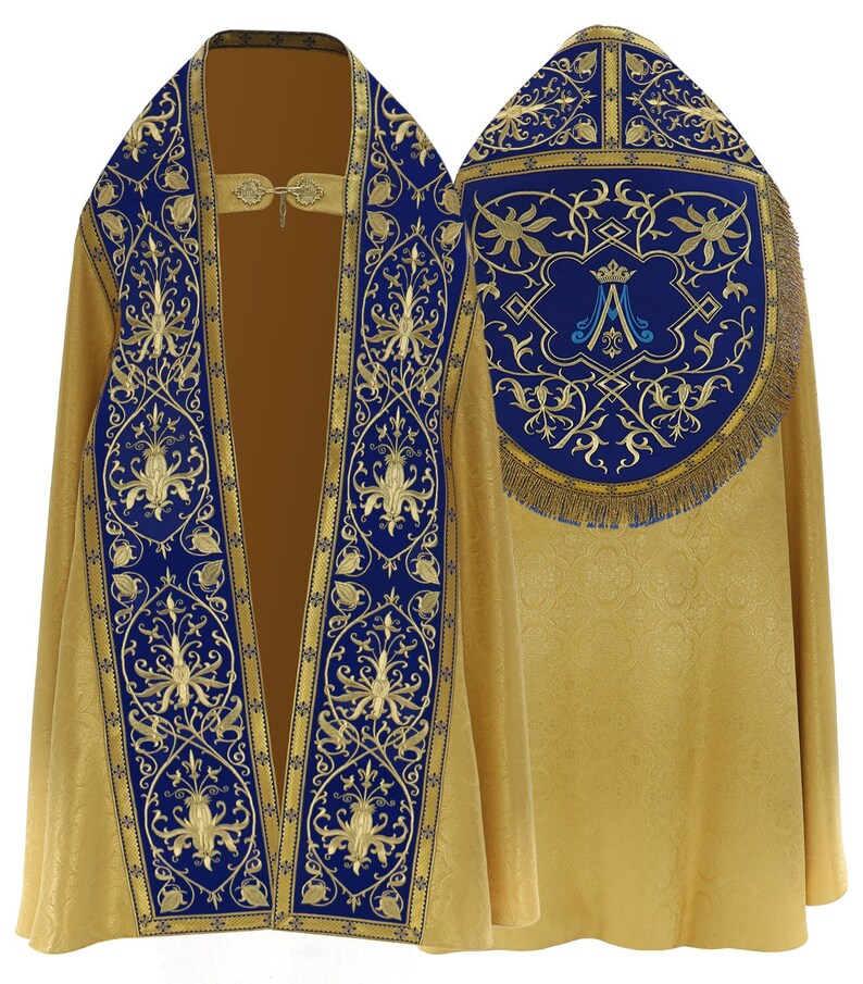 Marian Roman Cope With Stole Vestment KT827GN25 - Etsy