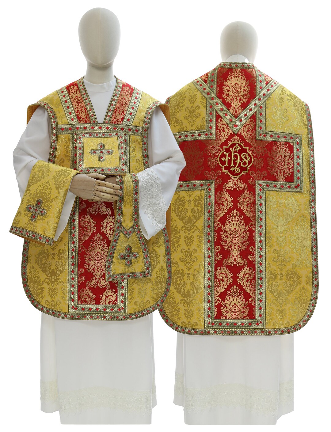 Roman Chasuble With Stole, Maniple, Burse and Chalice Veil Vestment - Etsy
