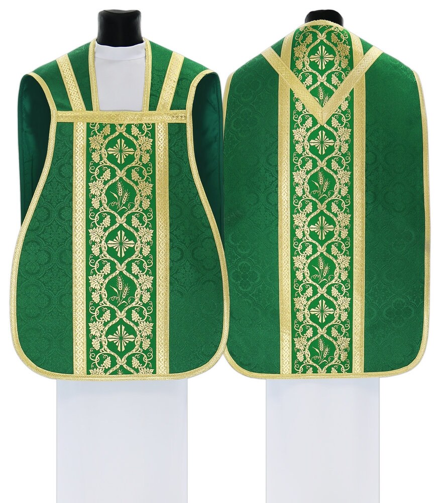Roman Chasuble With Stole, Maniple, Burse and Chalice Veil Vestment ...
