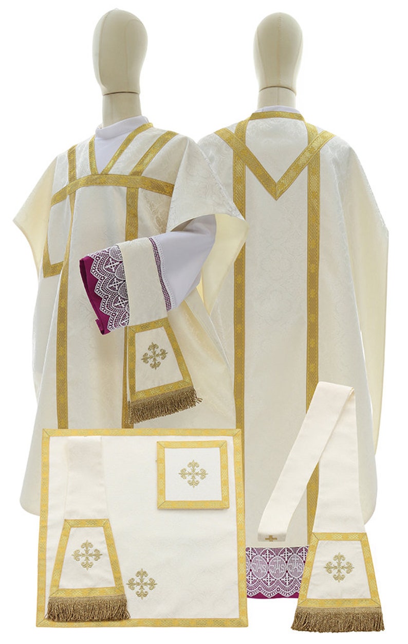 St. Philip Neri Chasuble With Stole, Maniple, Burse and Chalice Veil ...