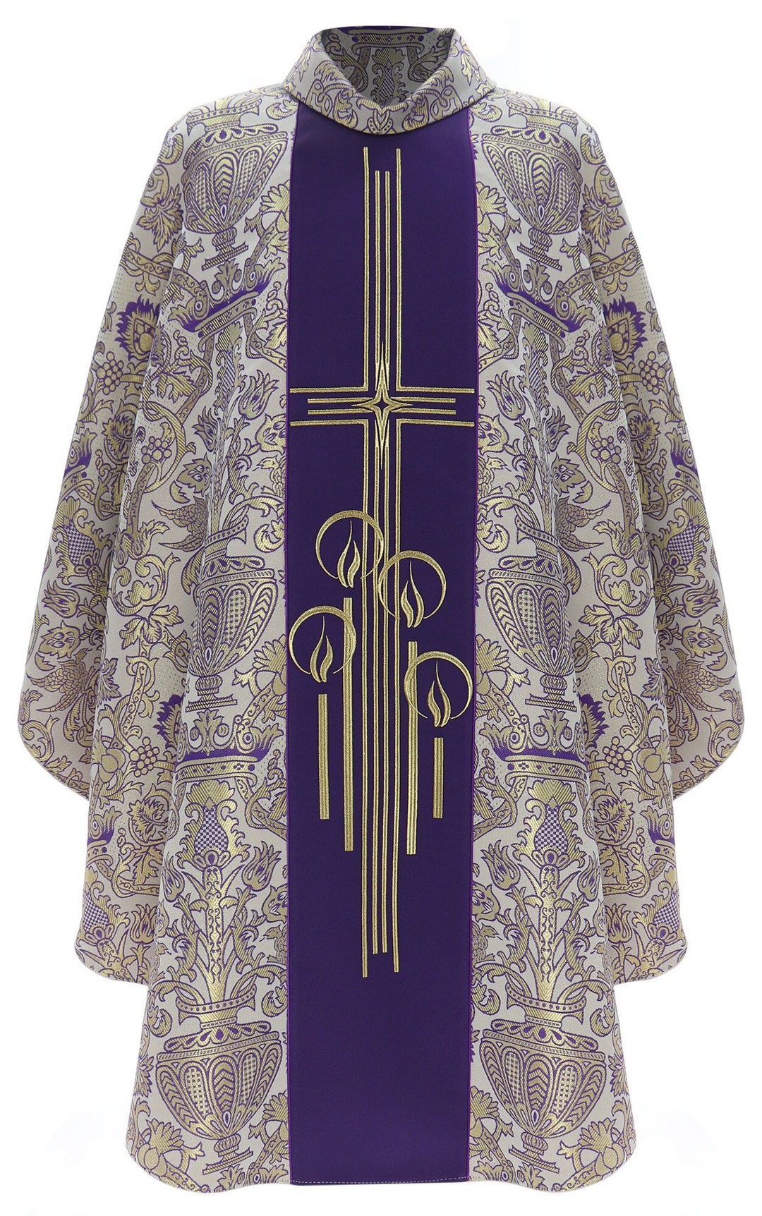 Violet Gothic Chasuble "advent" With Stole Vestment 527 - Etsy