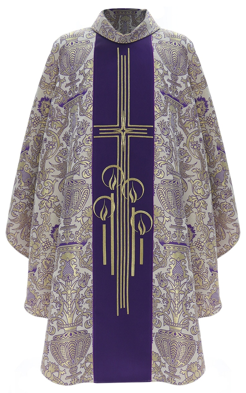 Violet Gothic Chasuble "advent" With Stole Vestment 527 - Etsy