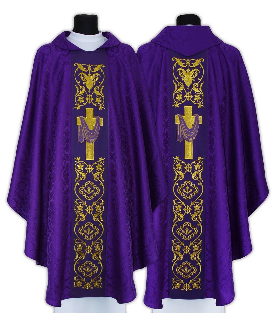 Violet Gothic Chasuble "advent" With Stole Vestment - Etsy