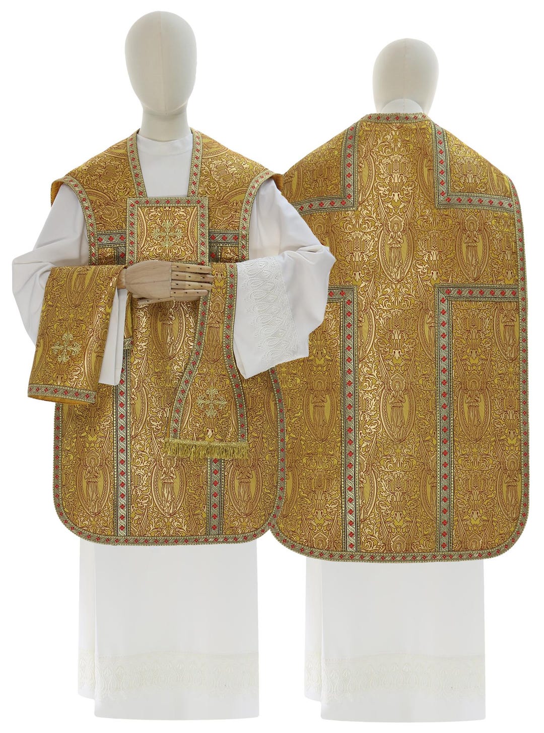 Roman Chasuble With Stole, Maniple, Burse and Chalice Veil Vestment - Etsy