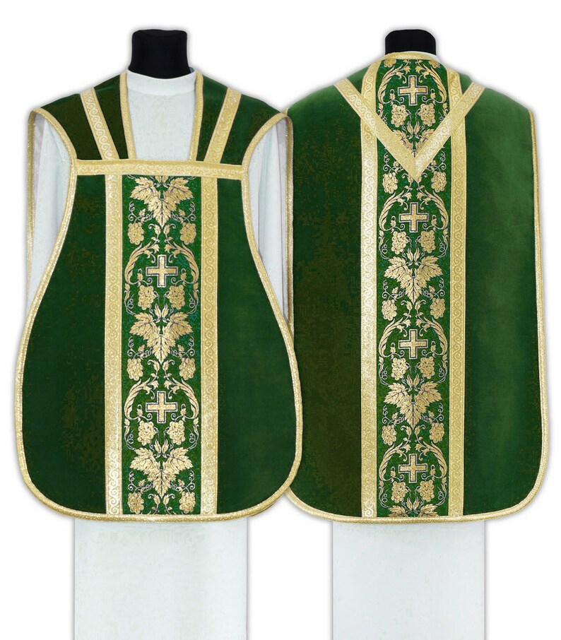 Roman Chasuble With Stole, Maniple, Burse and Chalice Veil Vestment - Etsy