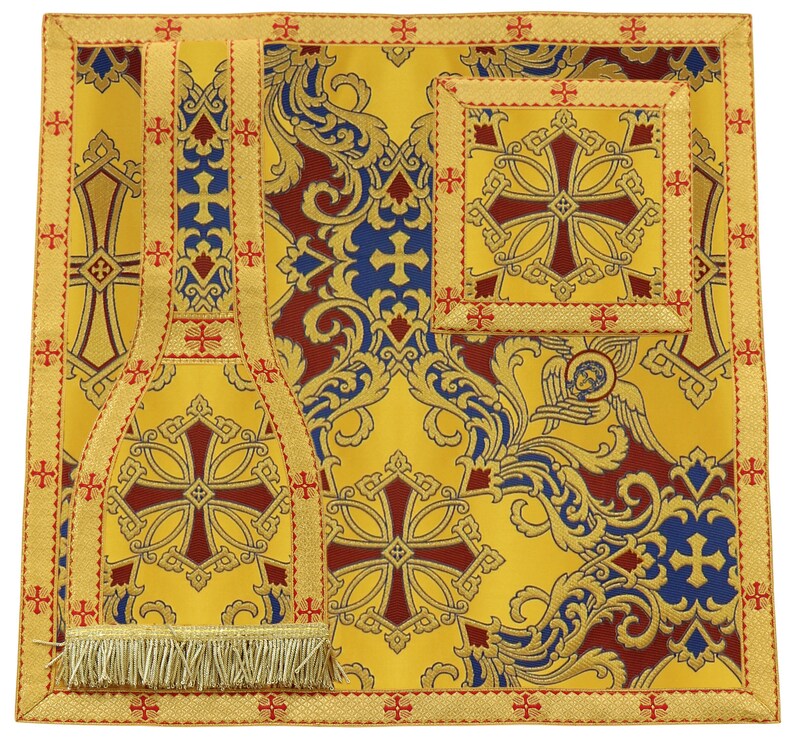 Roman Chasuble With Stole, Maniple, Burse and Chalice Veil Vestment ...