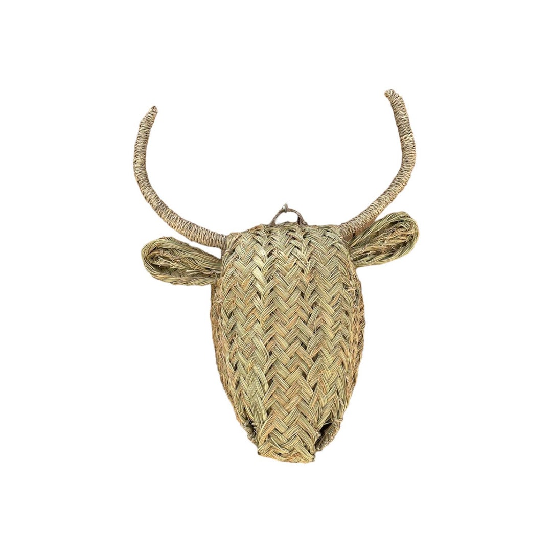 Rattan Room Decor Aesthetic Animal Heads Trophy in Natural - Etsy