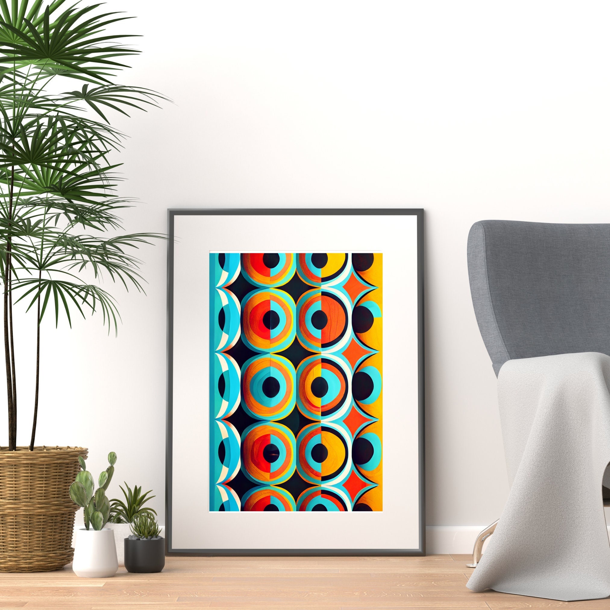 Mid Century Eye Visual Op Art Print - Vintage Inspired Wall Art for ...