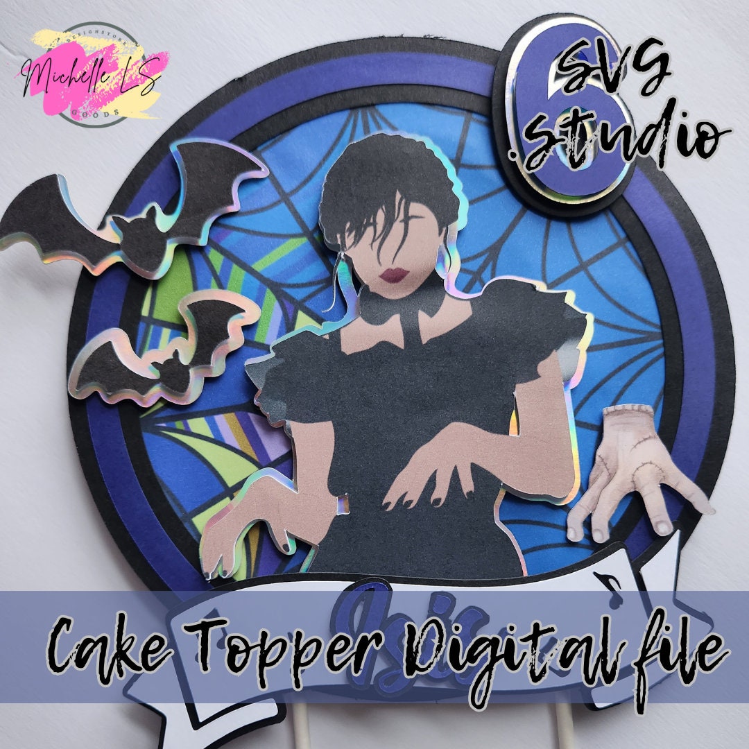 WEDNESDAY DIGITAL FILE Cake Topper With Layers Cut File Svg and Studio ...