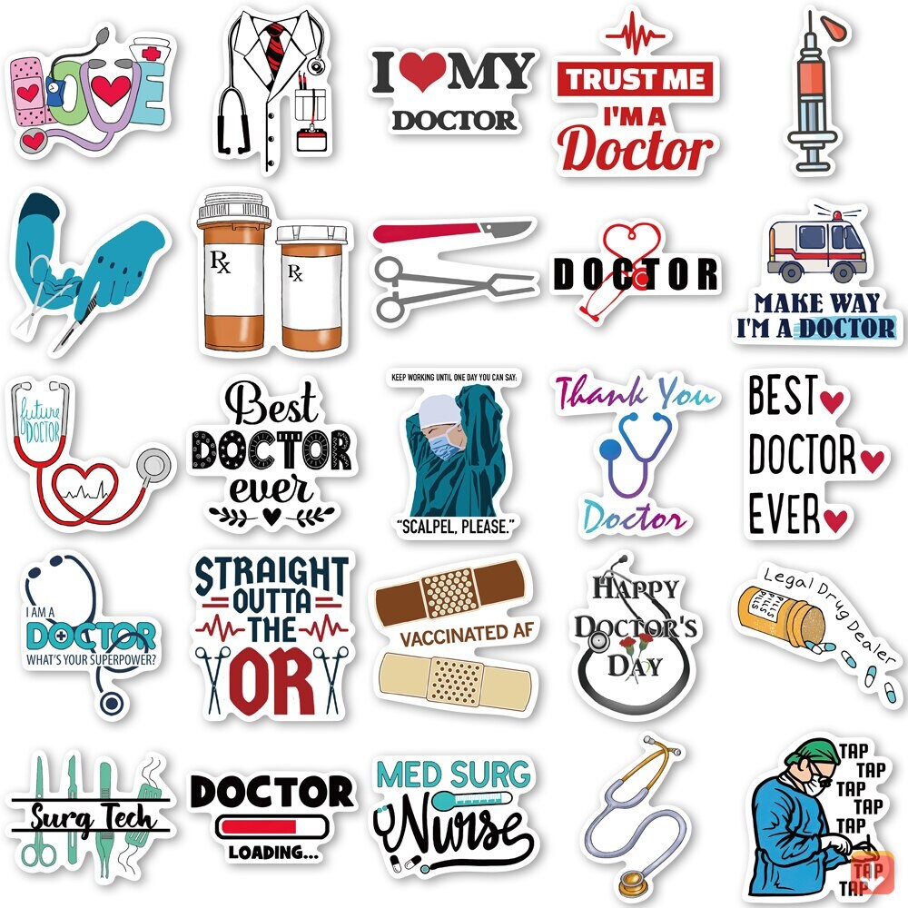 Stickers Doctor Stethoscope Medical Waterproof Vinyl Decal Journal ...