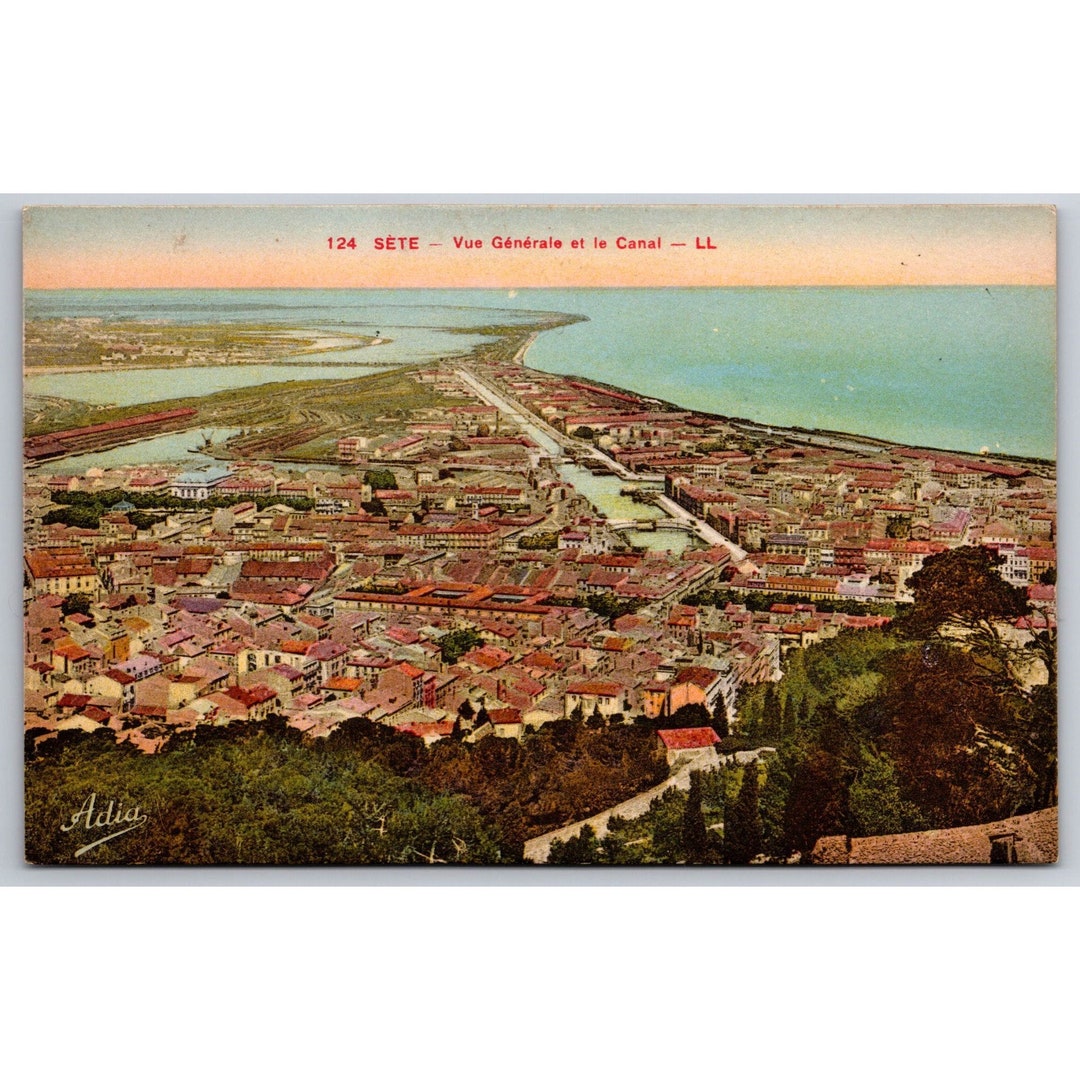 Postcard France Antique Sete Vue Generale Et Le Canal Adia 0283 - Etsy