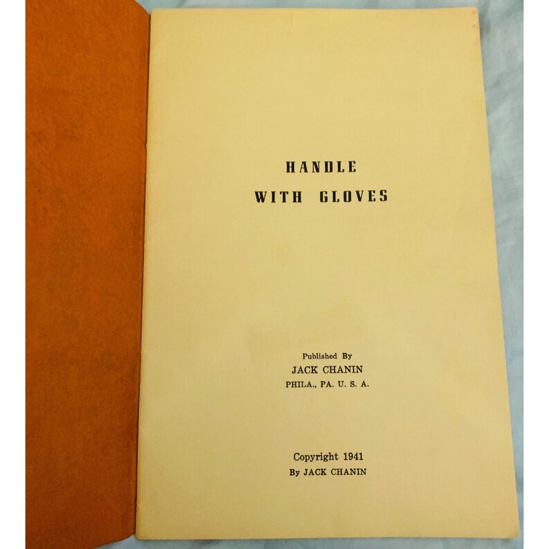 Book handle With Gloves JC Coin Routines 1941 Published by Jack Chanin ...