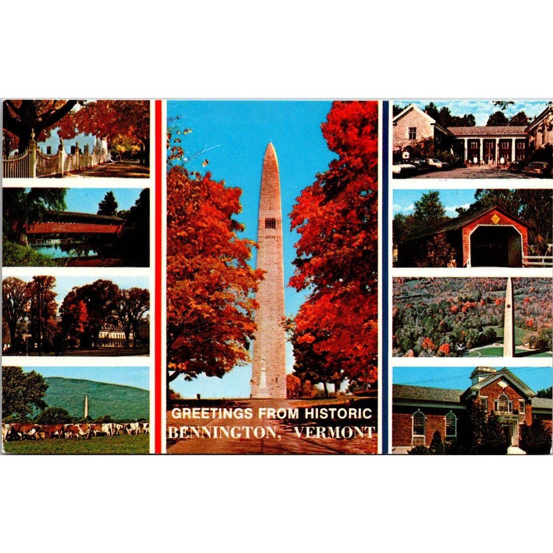 Vintage 1960s Greetings From Historic Bennington Vermont Postcard ...