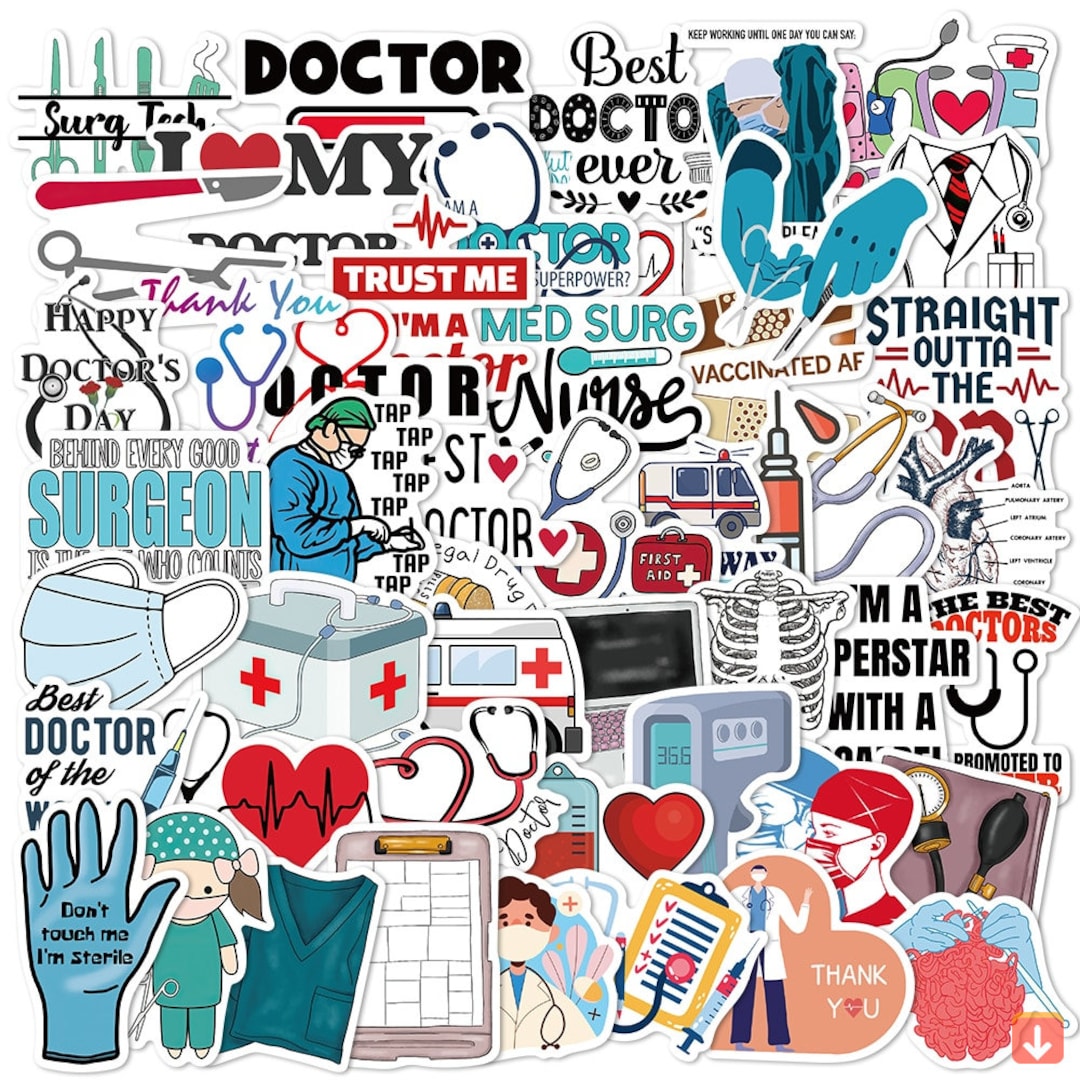 Stickers Doctor Stethoscope Medical Waterproof Vinyl Decal Journal ...