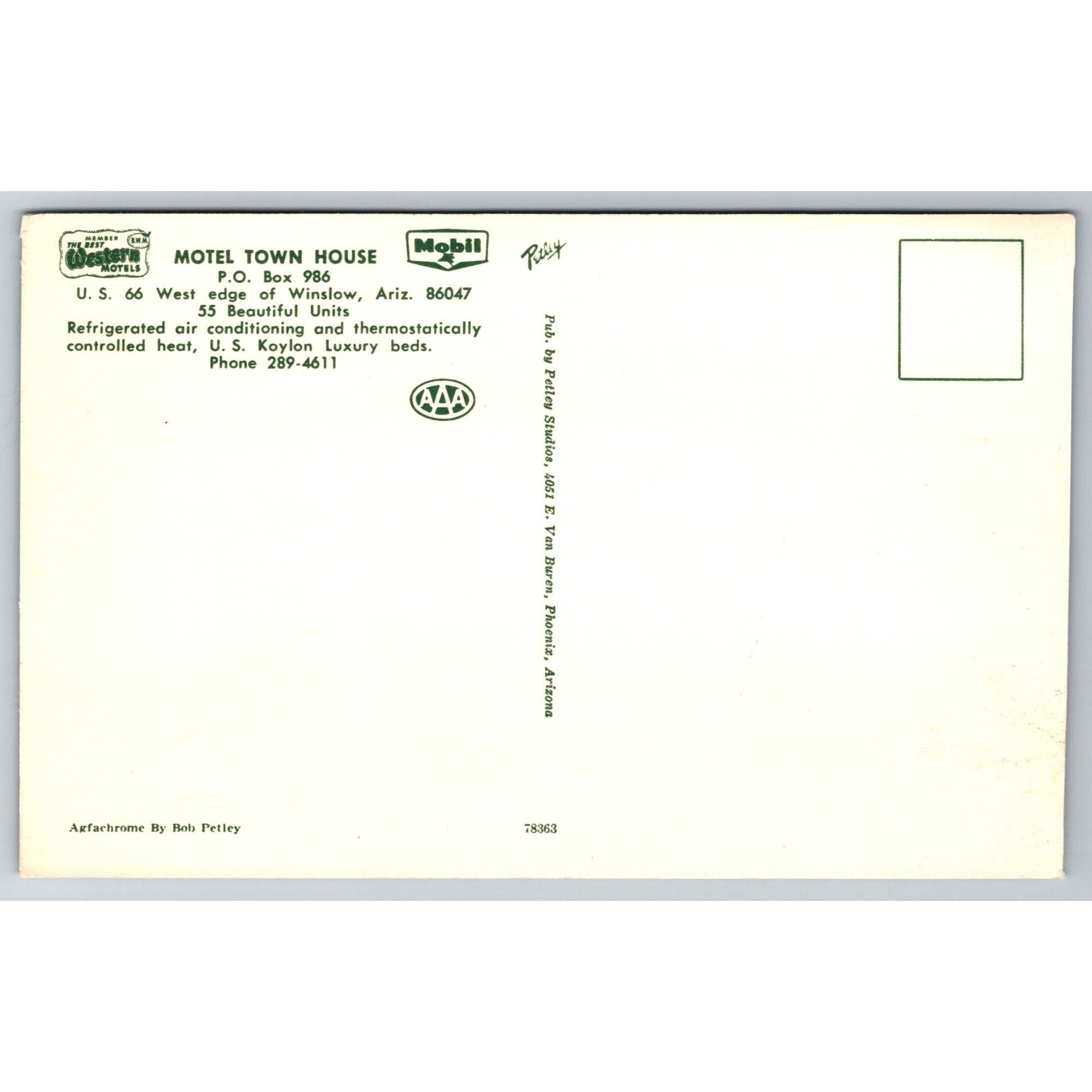 Postcard Best Western Motels AAA Winslow Arizona 0202 - Etsy