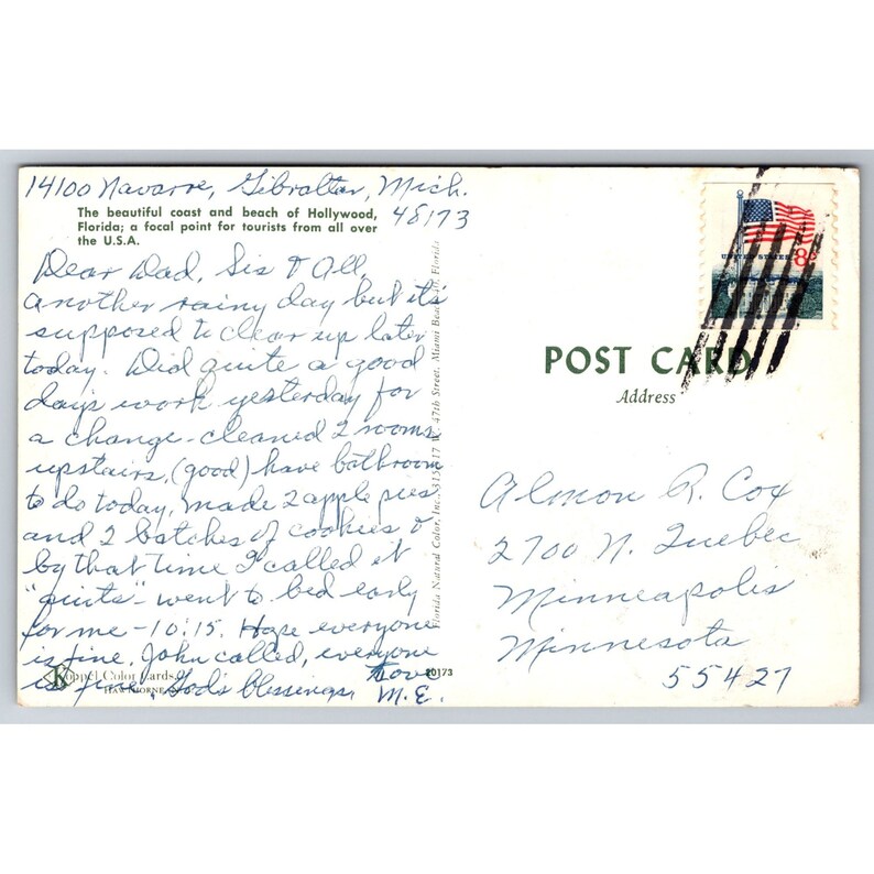 Postcard Hollywood by the Sea Florida Coast Beach 0213 - Etsy