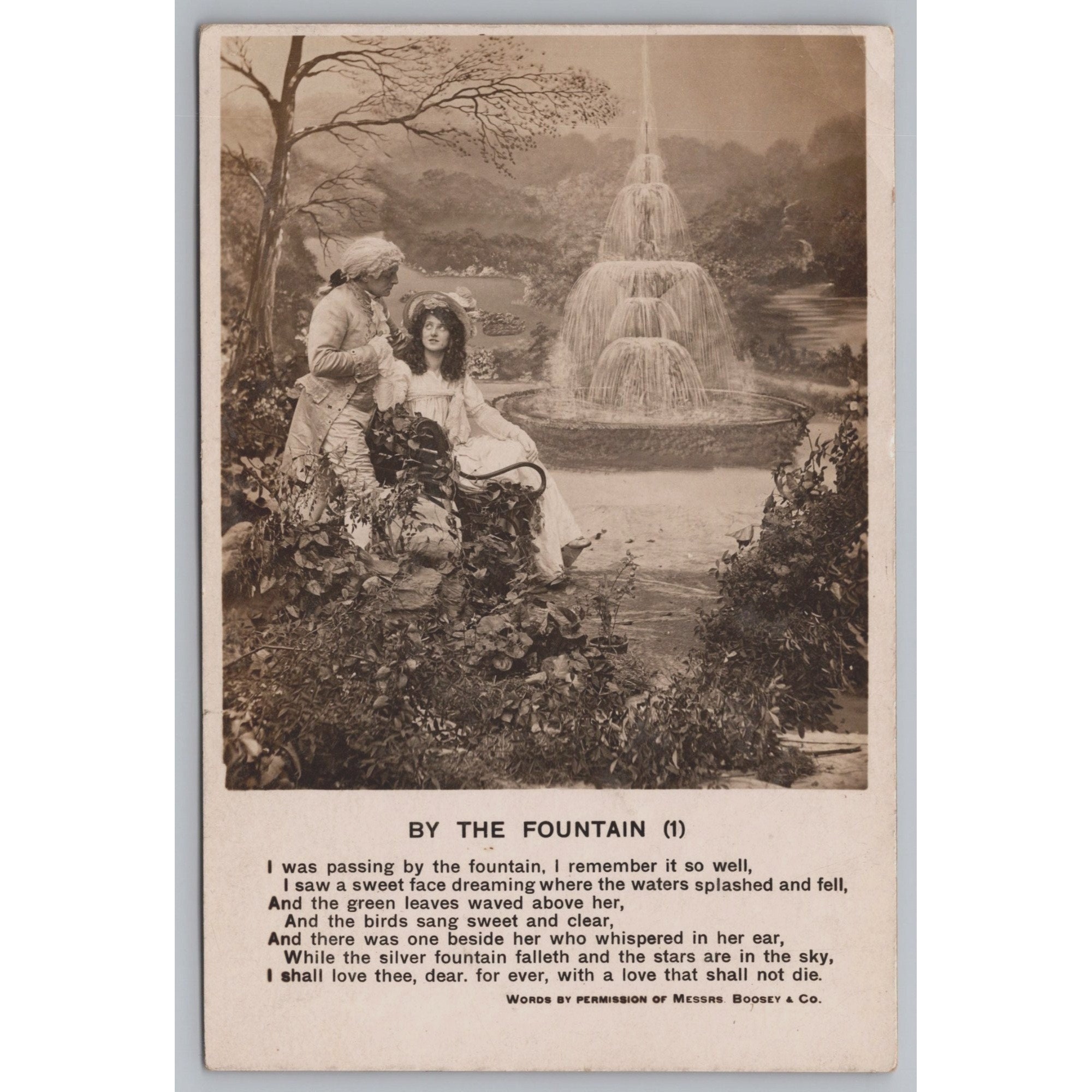 Postcards Antique Bamforth Life Model Series Set of 4 ~ by the Fountain ...