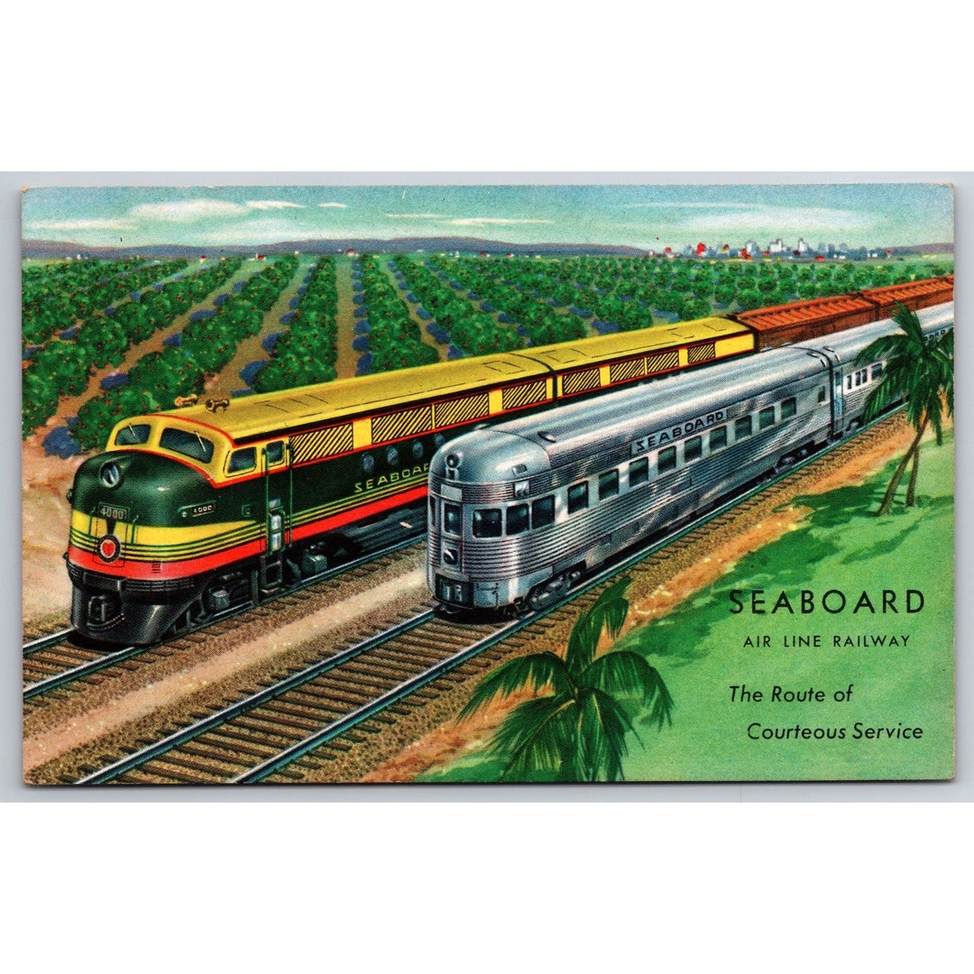 Postcard Vintage Seaboard Air Line Railway the Route of Courteous ...