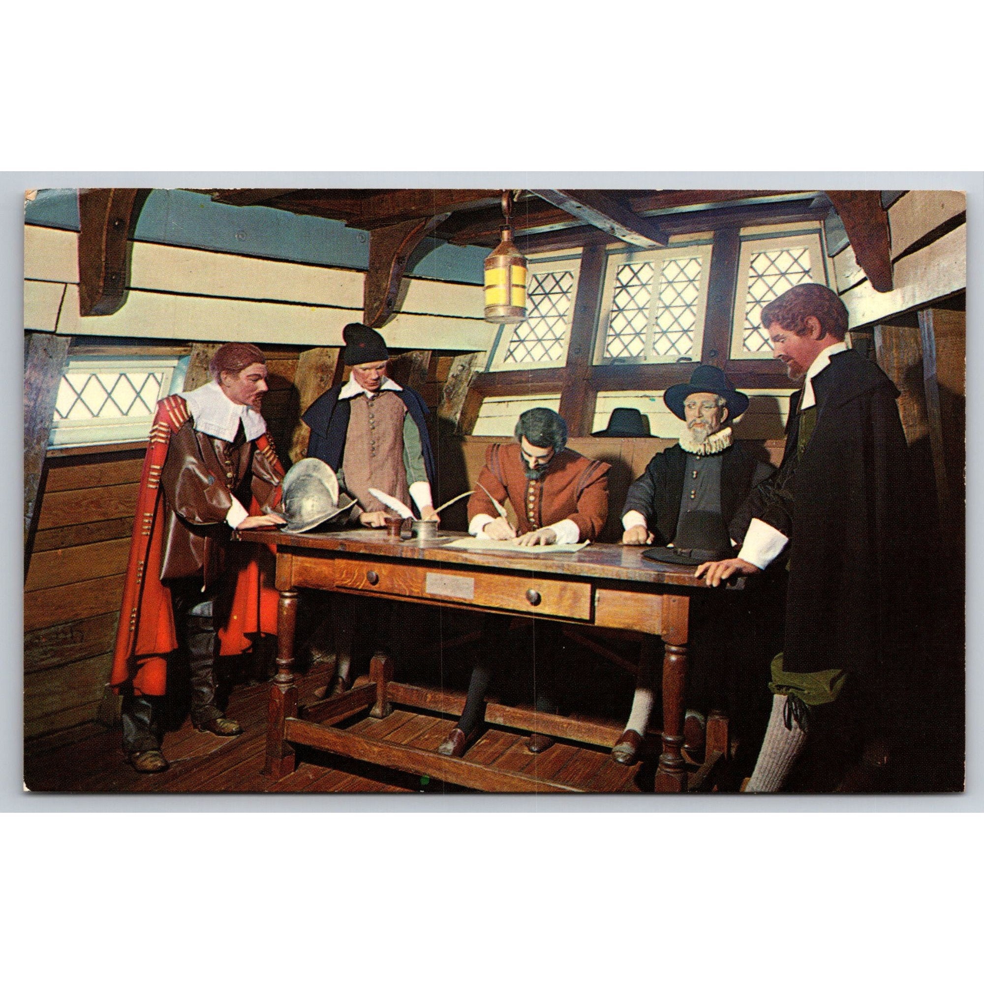 Postcard Mayflower Compact Plimoth Plantation Plymouth Massachusetts ...