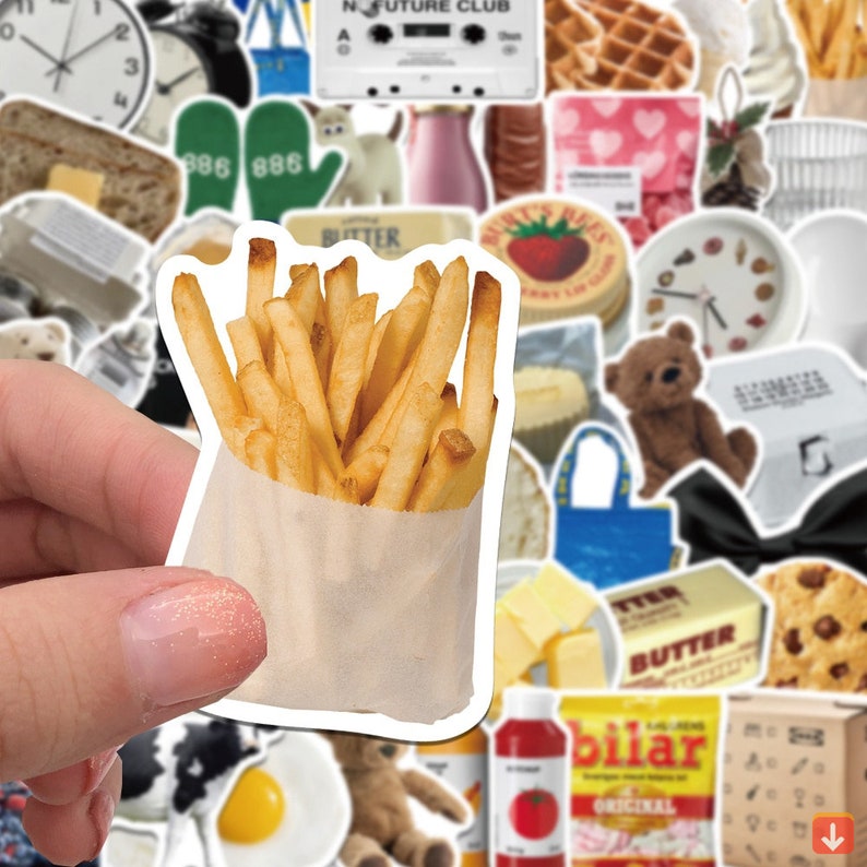 Stickers Style Cartoon Milk Butter Food Decal Stickers DIY Fridge Phone ...