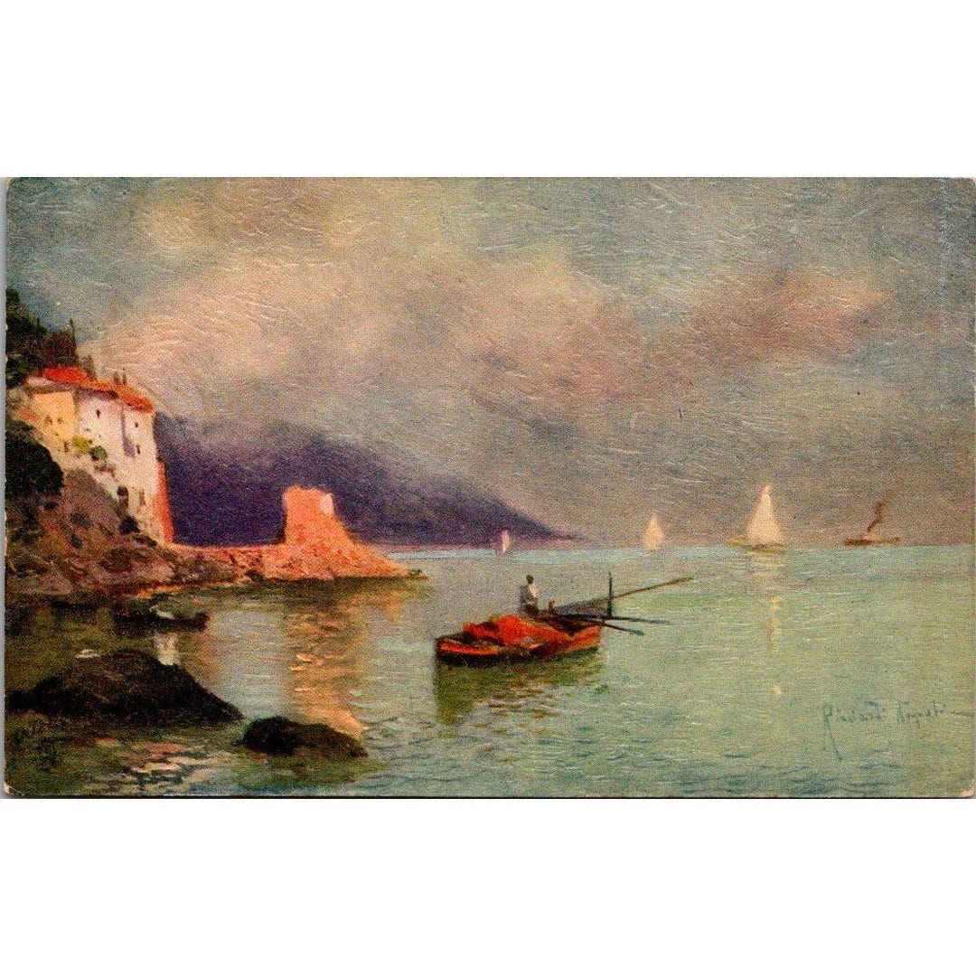 Antique 1910 Tuck’s Oilette Postcard – Bay of Naples, Italy – Italian ...