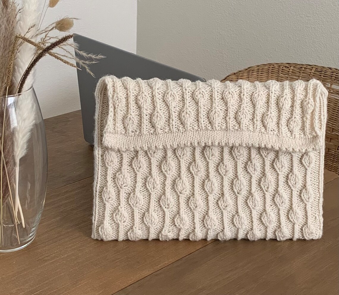 Knitted Laptop Case With Crystal Drop-pattern Only - Etsy