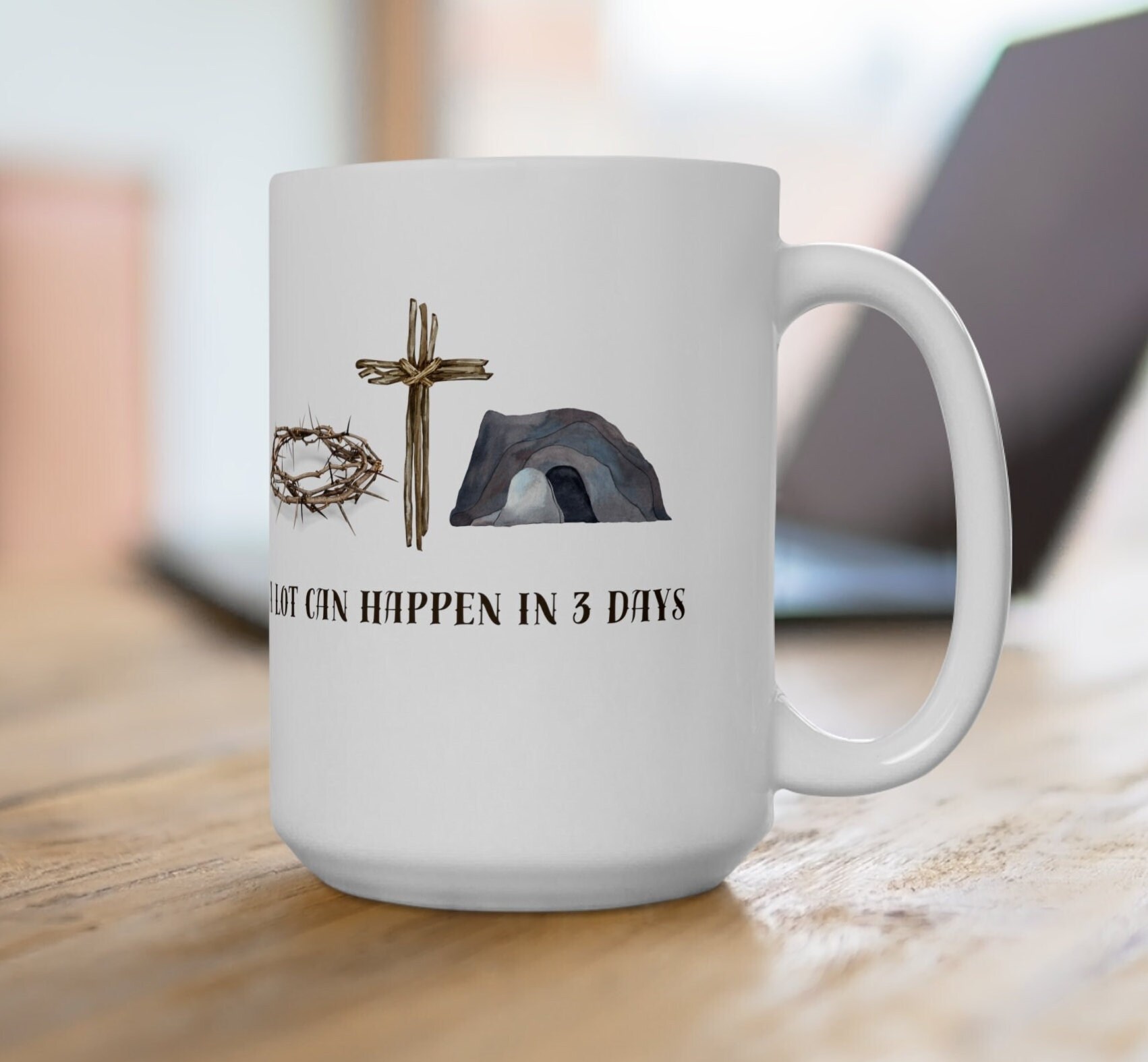 A Lot Can Happen in 3 Days Mug, Christian Mugs, Faith Mugs, Jesus Mug ...