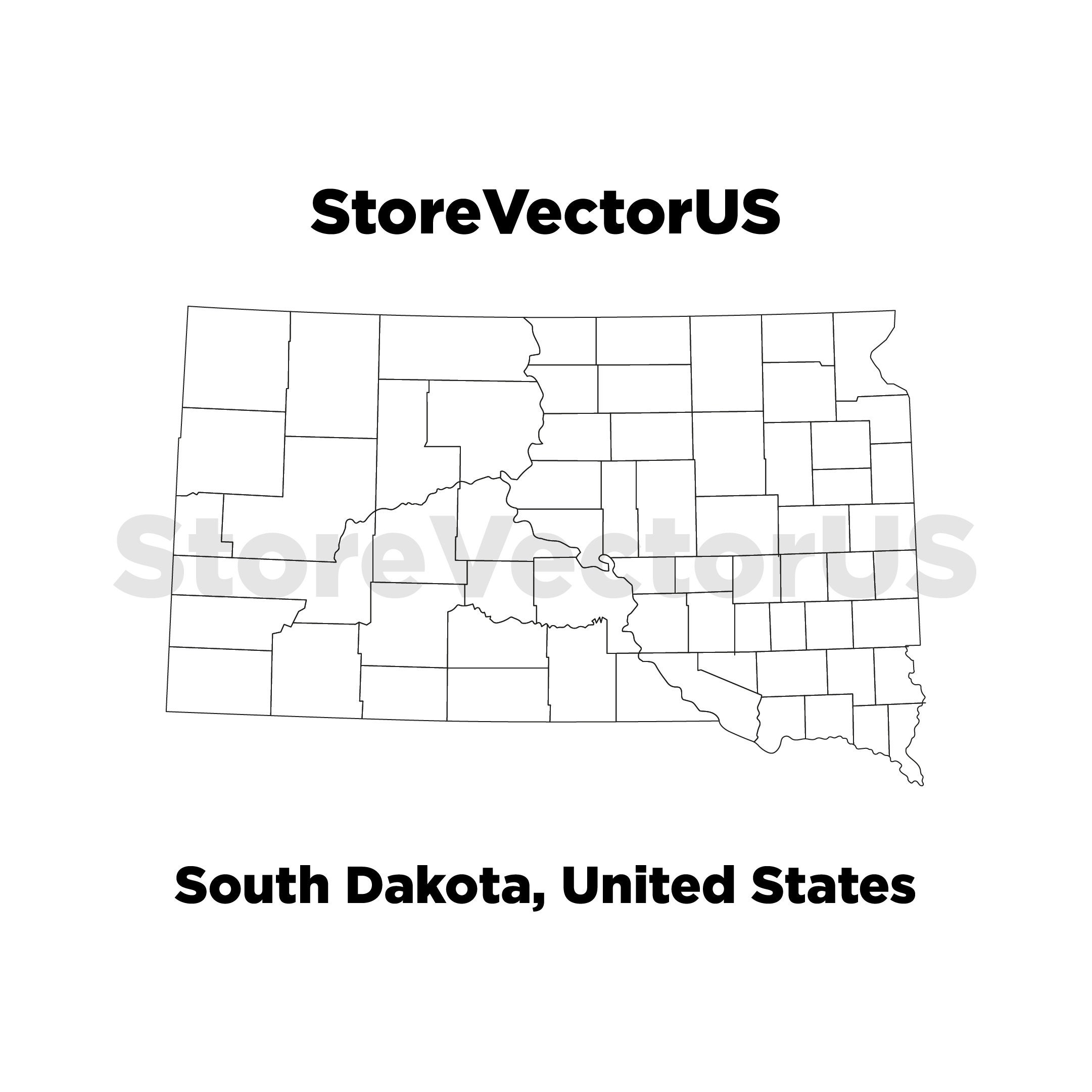 South Dakota | Printable Map of the State of South Dakota | Printable ...
