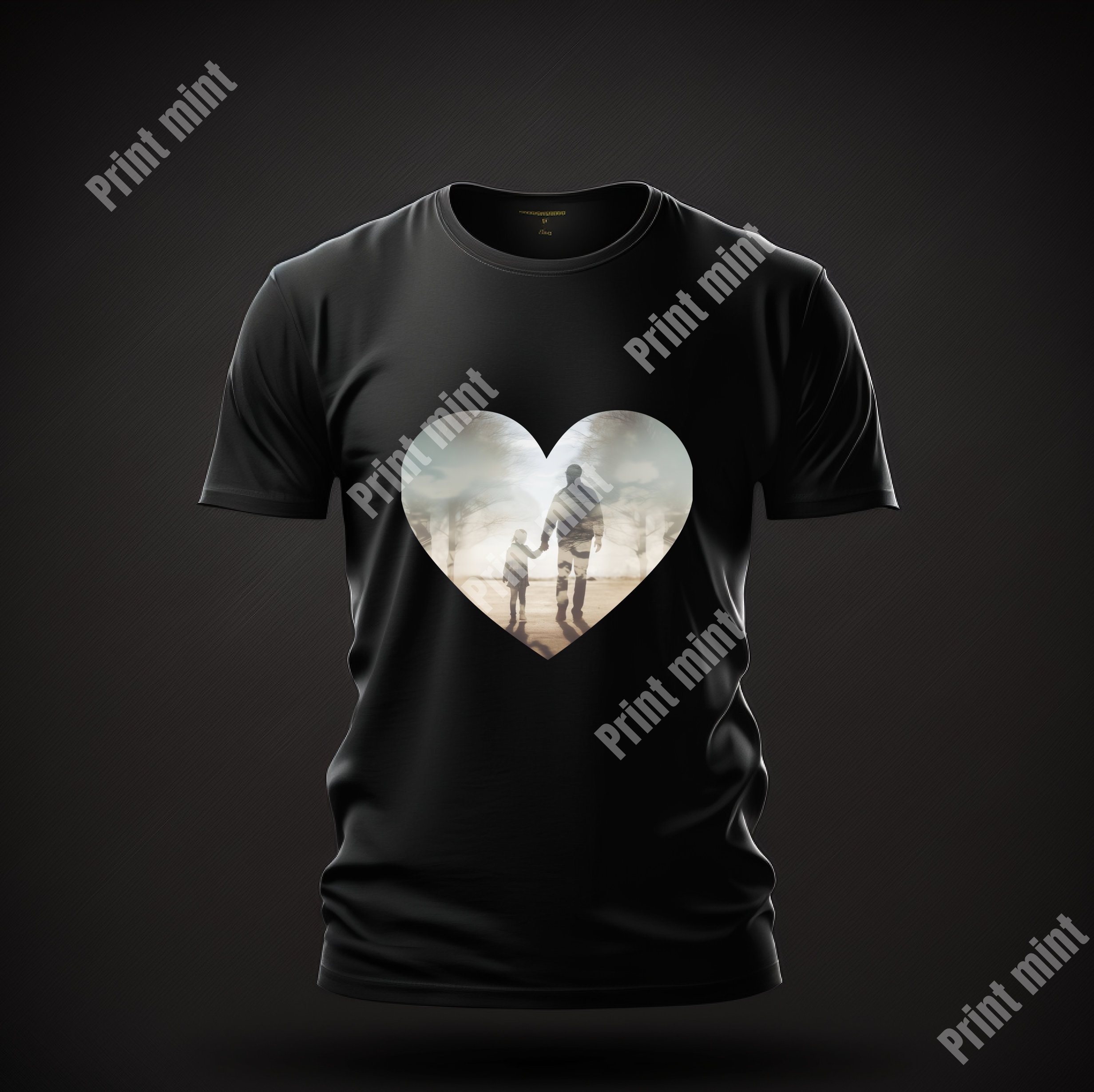 Father Daughter Heart Shaped Digital Image300 Dpi Graphic for T-shirt ...