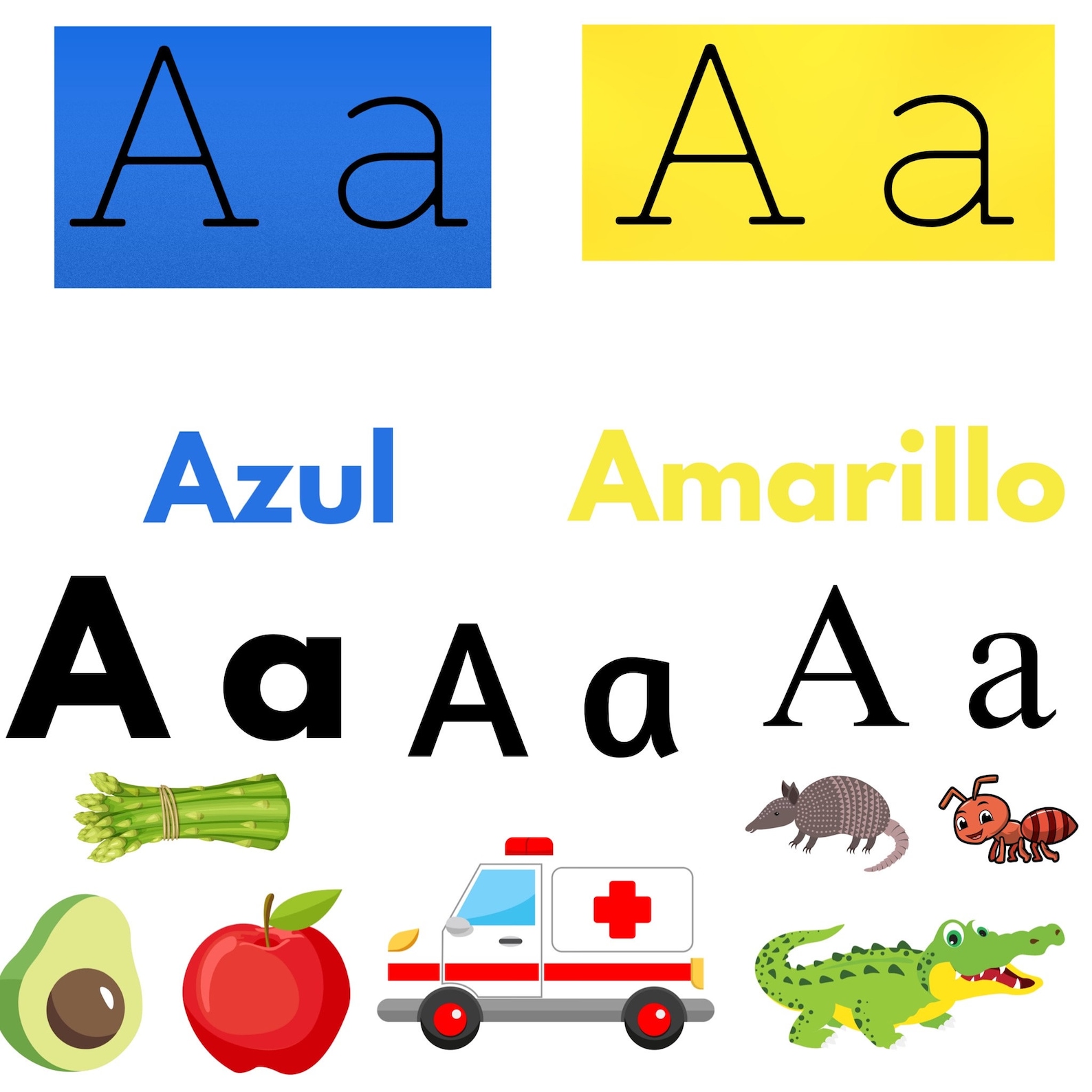 Letter A - Learning Big A and Little A - Etsy