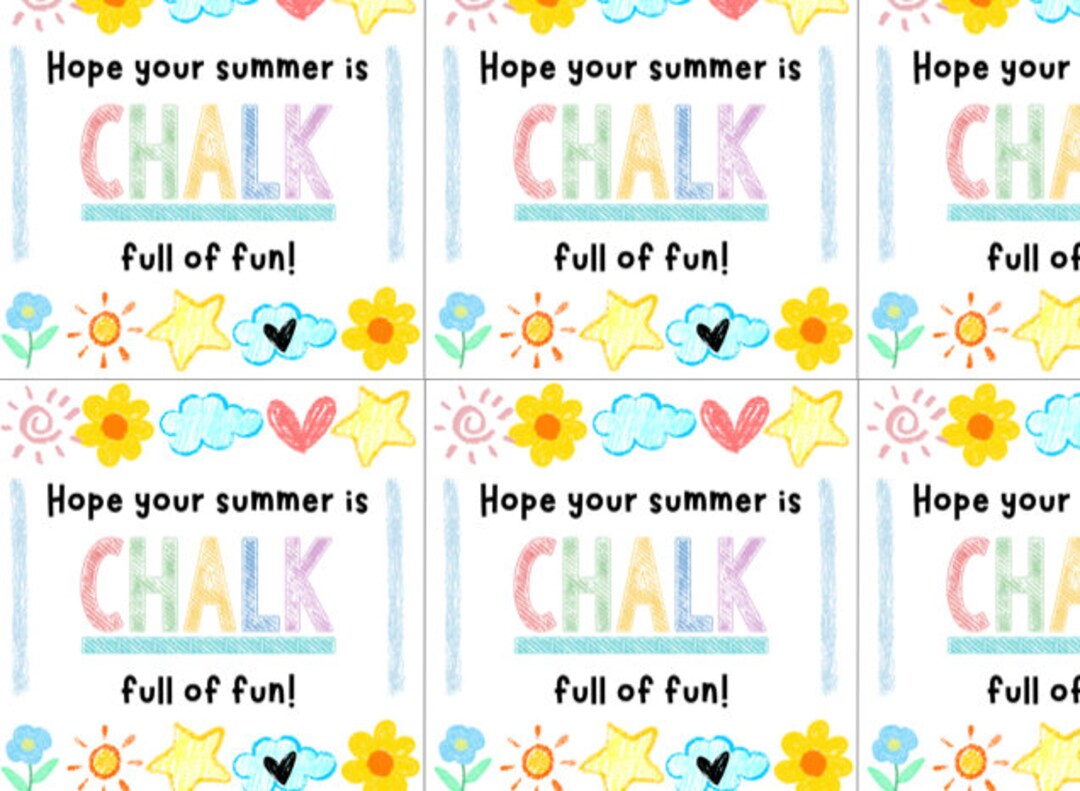 Hope Your Summer is Chalk Full of Fun Tag - Etsy