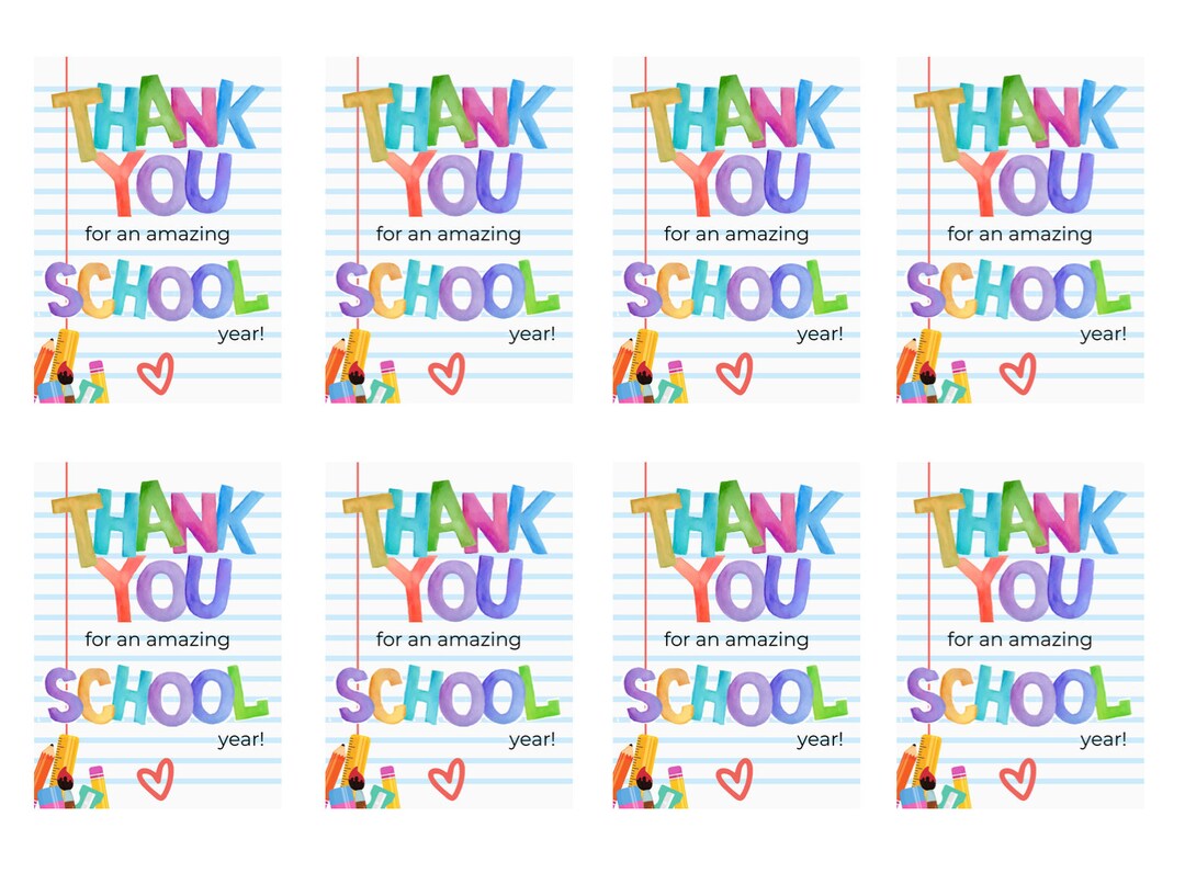 End of Year - Teacher Gift Tag - Etsy