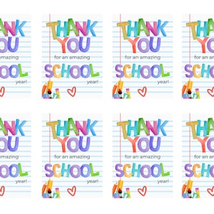 TEACHER GIFT TAG Teacher Thank You Printable Teacher End of Year Tag ...