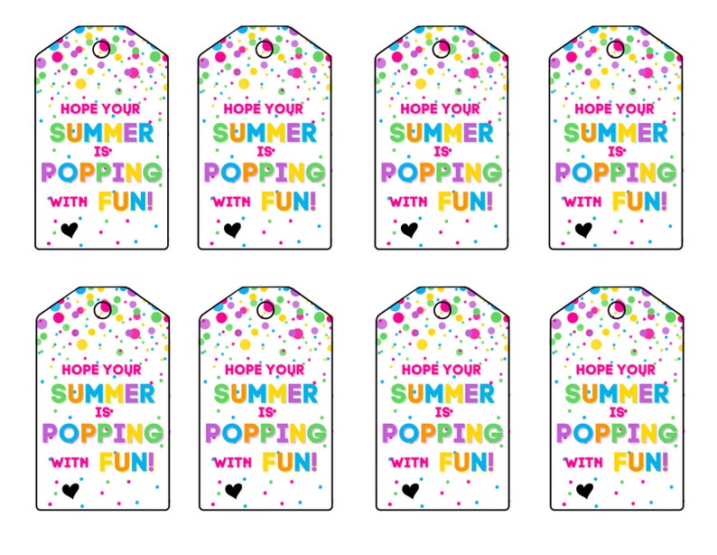 Hope Your Summer is Popping With Fun Tag - Etsy