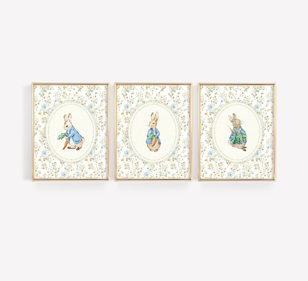 Peter Rabbit Nursery Decor, Beatrix Potter Nursery Art Prints, Vintage ...