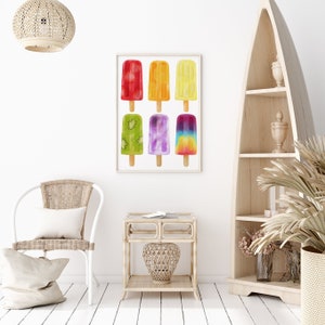 Popsicle Print, Ice Cream Wall Art, Neutral Nursery Decor, Rainbow ...