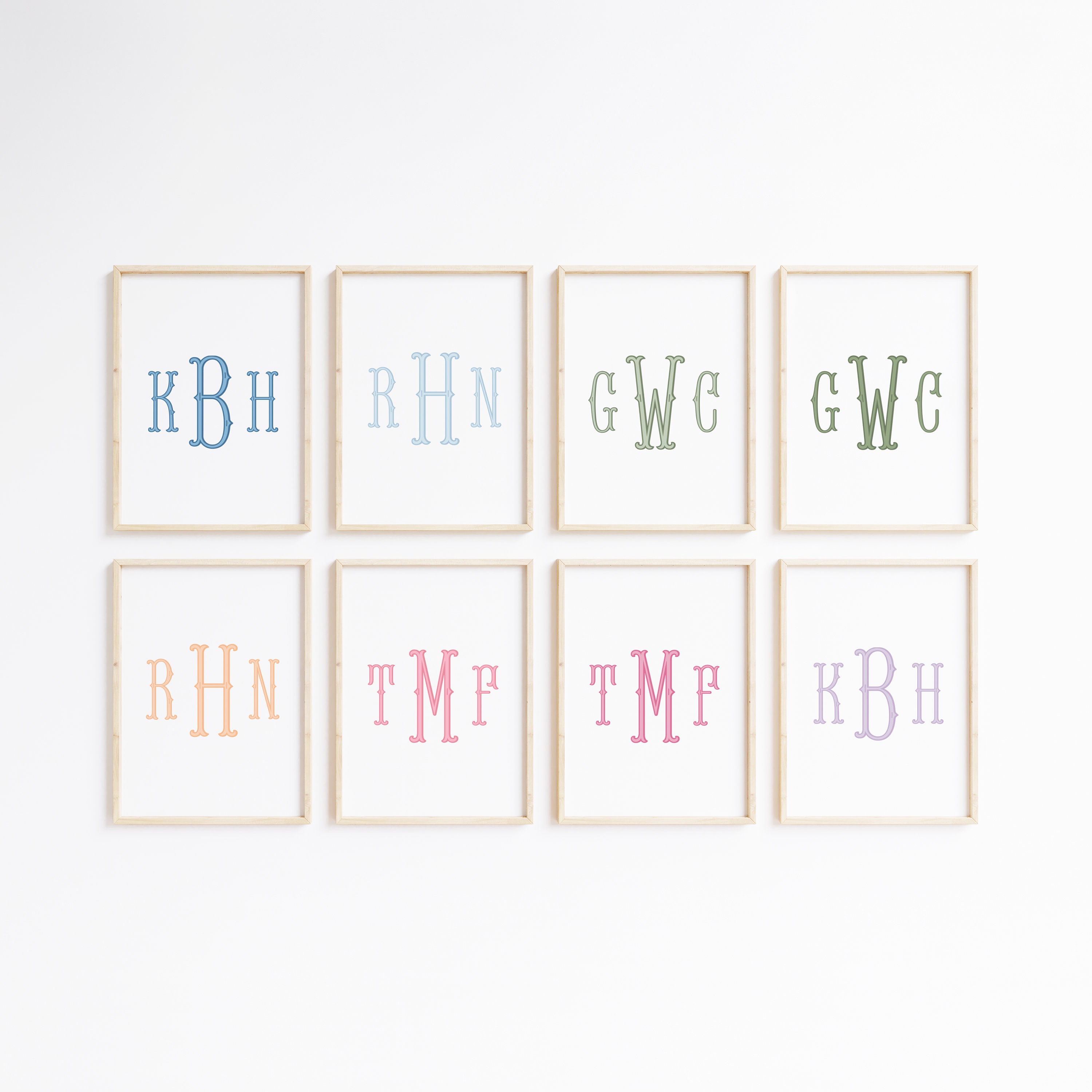 Monogram Wall Decor, Custom Nursery Wall Art, Neutral Nursery Wall ...