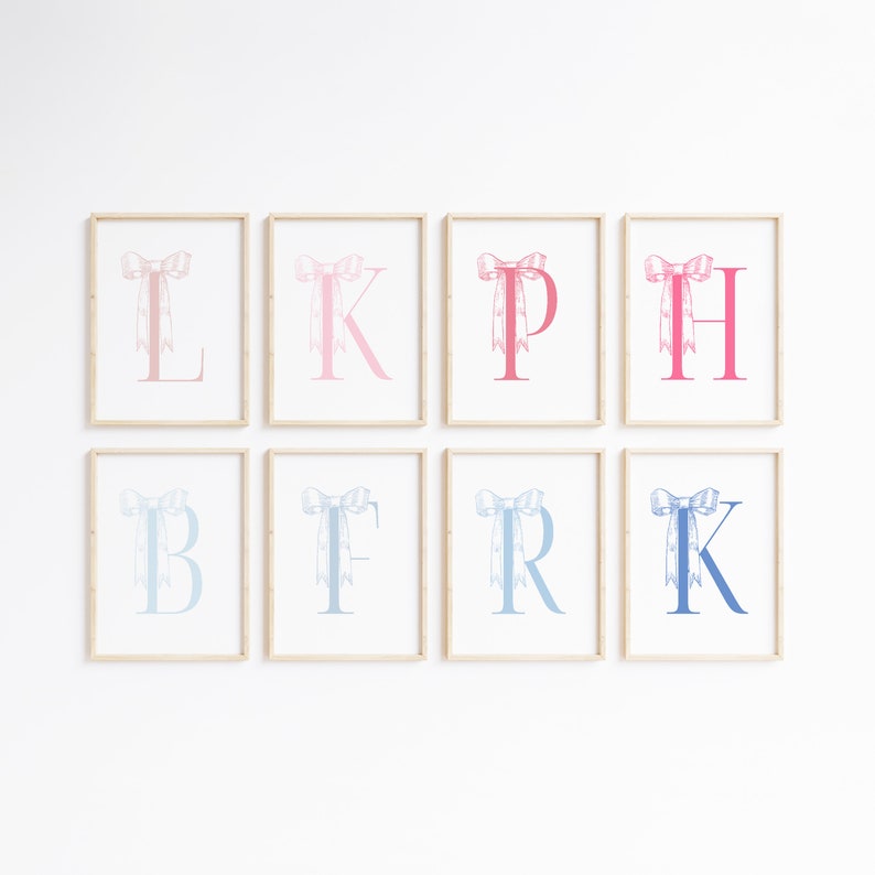 Custom Initial Print, Girls Initial Wall Decor, Custom Name Nursery ...
