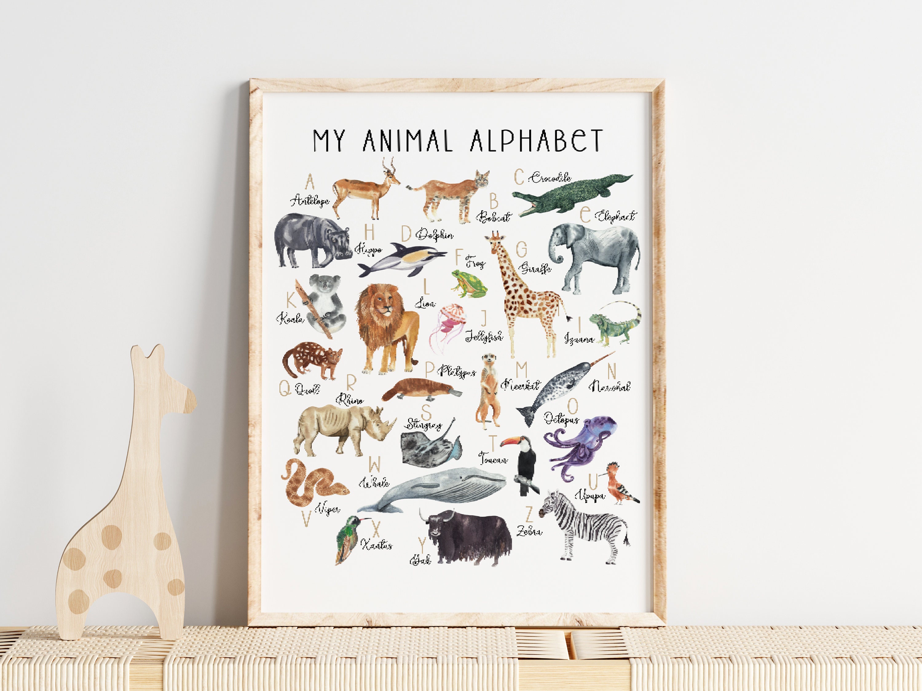 Animal Alphabet Poster Educational ABC Poster Kids Room - Etsy