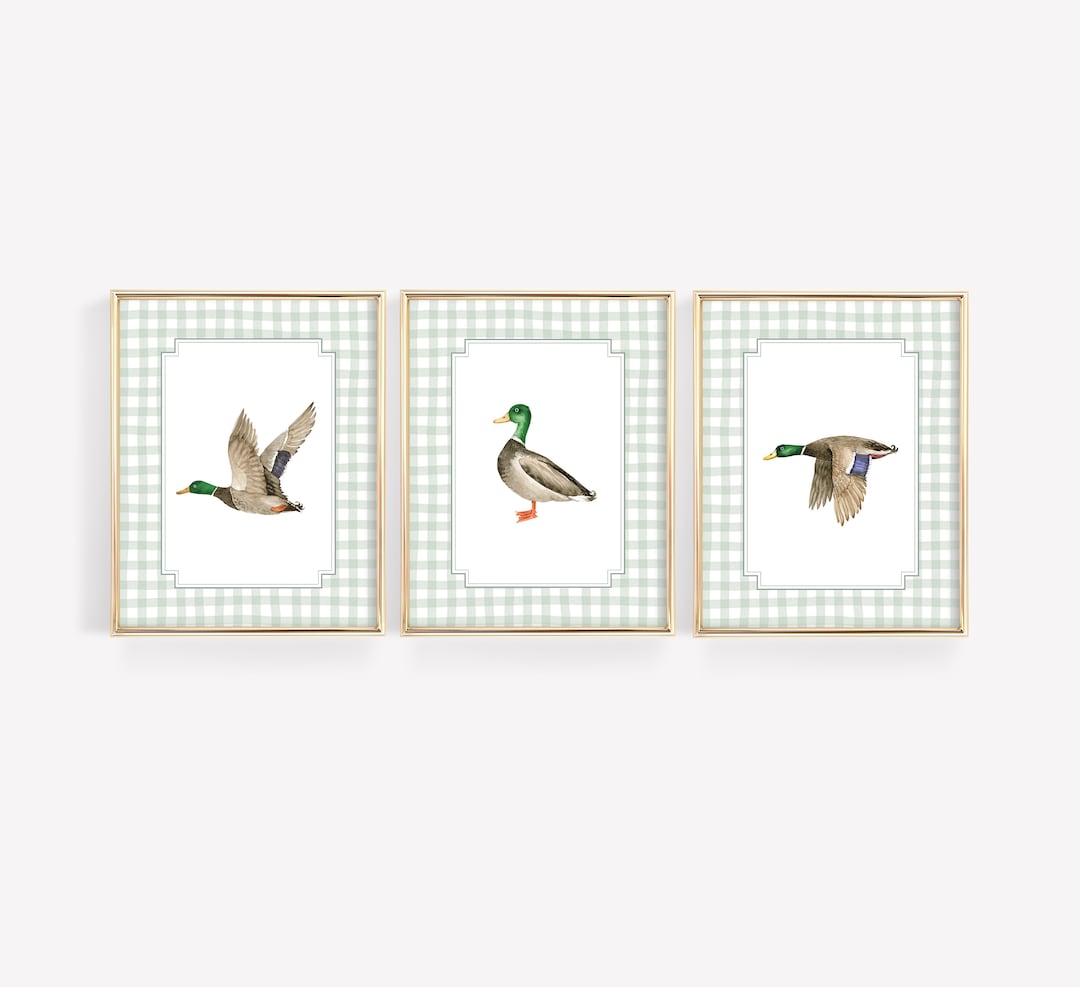 Mallard Duck Wall Art, Wall Prints for Boys Room, Duck Nursery Decor ...