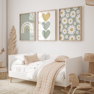 Set of 3 Sage Green Nursery Decor, Boho Print for Baby's Room, Kids ...