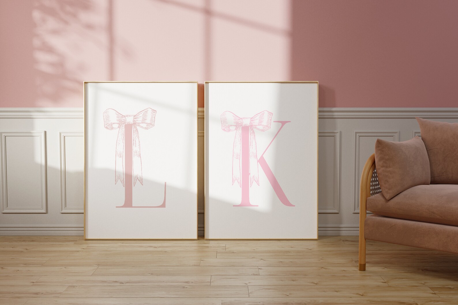 Custom Initial Print, Girls Initial Wall Decor, Custom Name Nursery ...